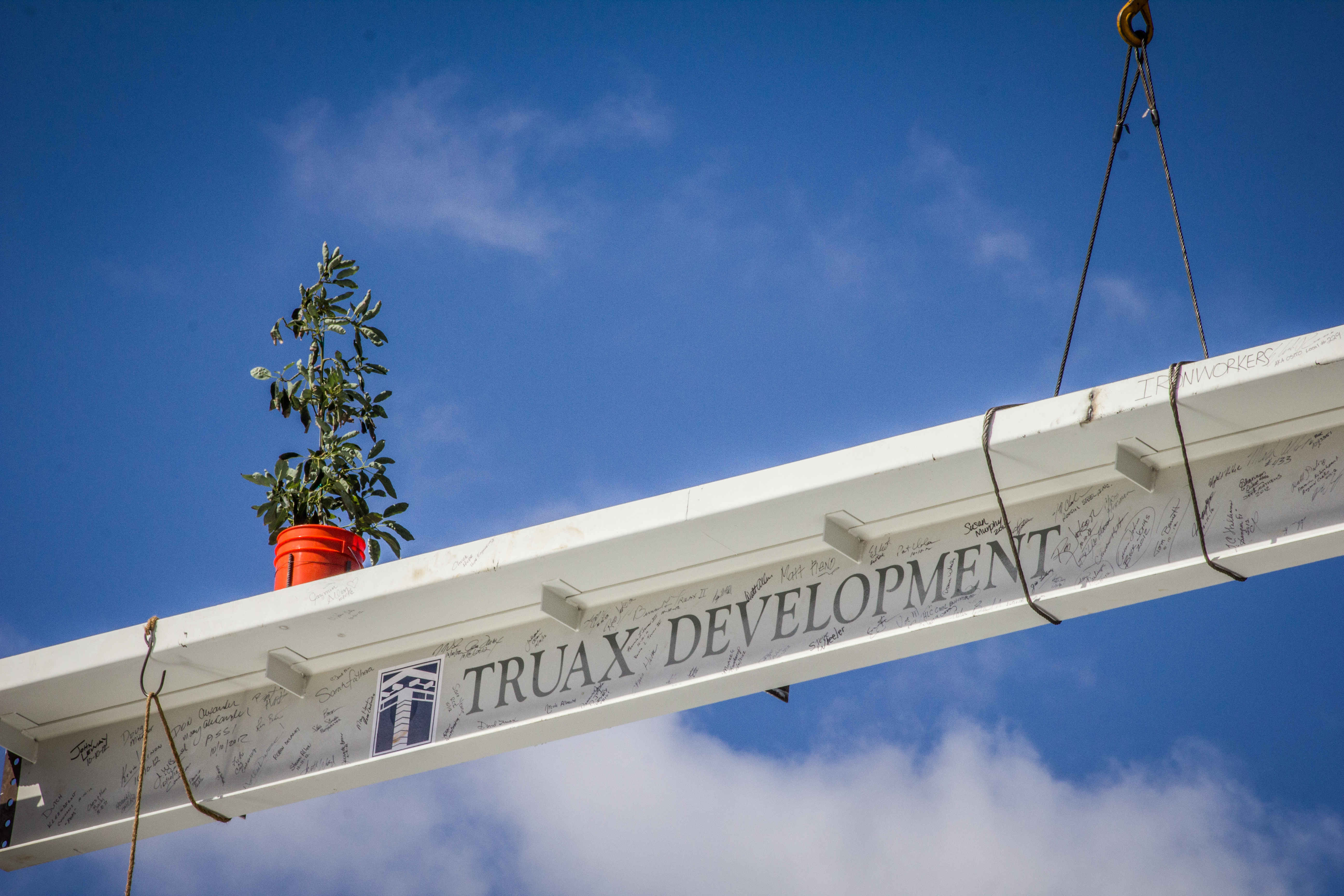 Truax Building Steel Topping Ceremony - Truax Development